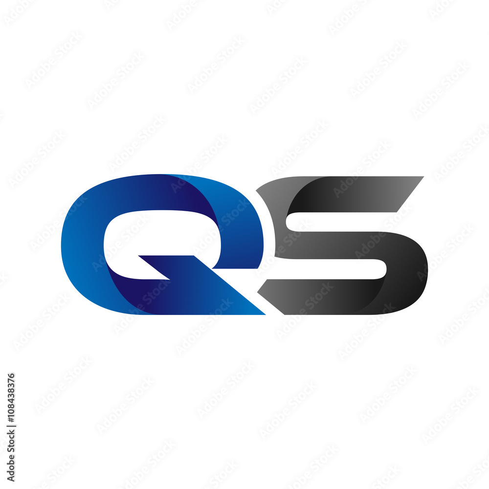 Modern Simple Initial Logo Vector Blue Grey Letters qs Stock Vector ...