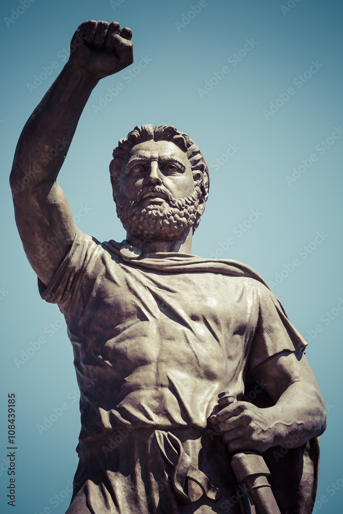 Statue of Filip II, father of Alexander the Great monument. Skop Stock ...