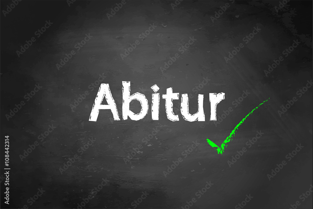 Tafel - Abitur - grüner Haken Stock Vector | Adobe Stock