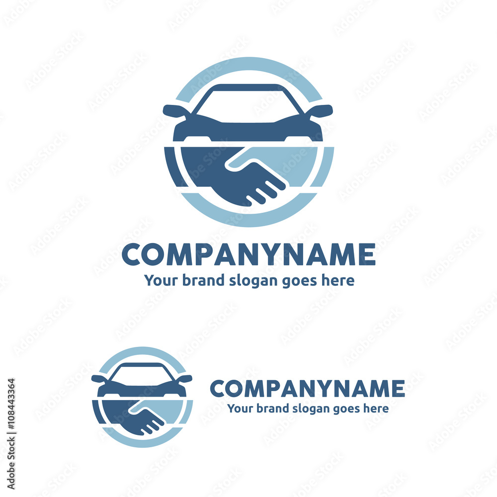 Car Deal with Hand shake symbol Logo Template Stock Vector | Adobe Stock