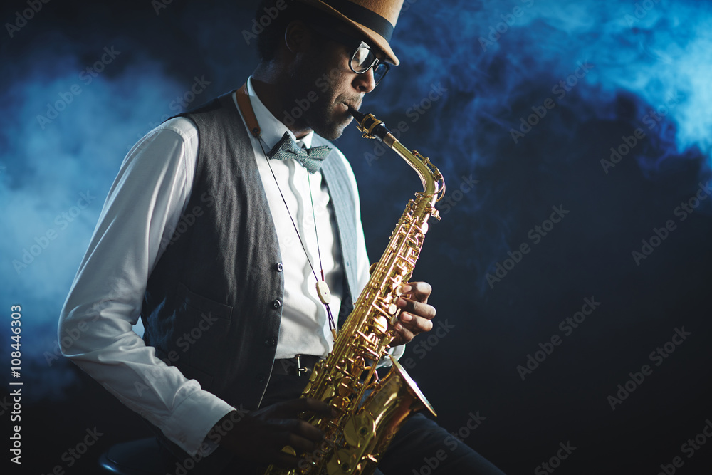 Playing sax Stock Photo | Adobe Stock