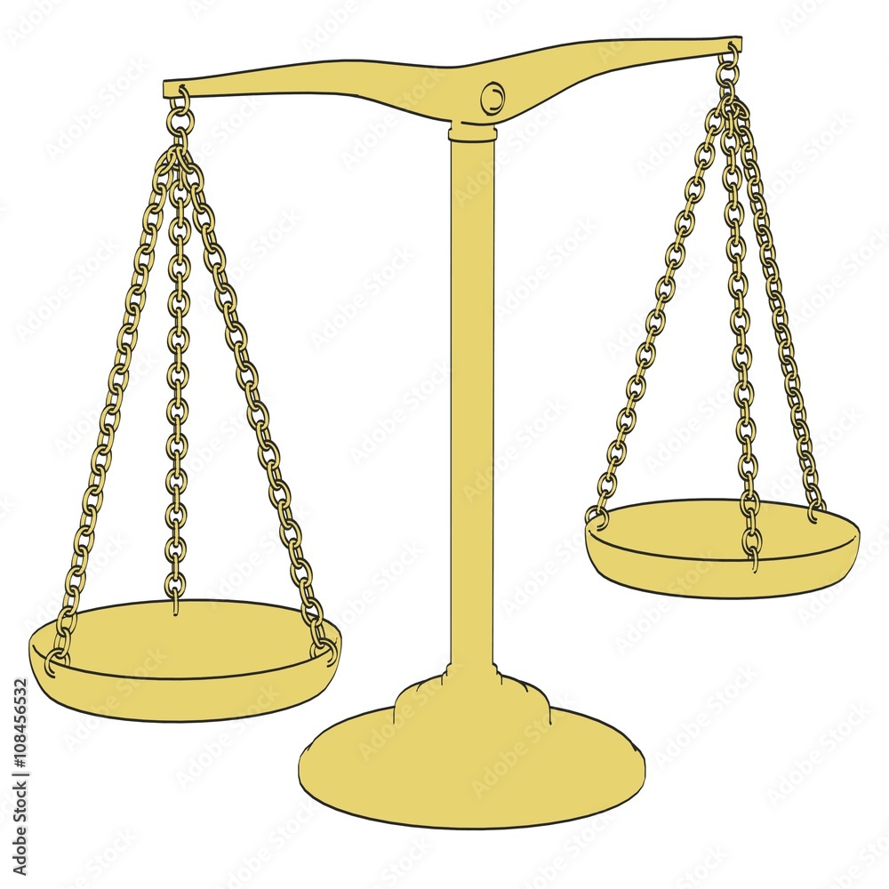 2d cartoon illustration of alchemy scales Stock Illustration | Adobe Stock