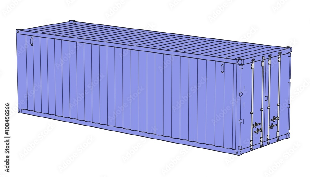 2d cartoon illustraion of cargo containers Stock Illustration | Adobe Stock