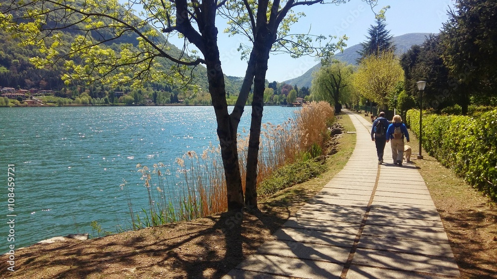 lake walk Stock Photo | Adobe Stock