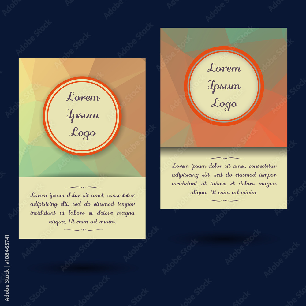 Set of two low poly universal card template designs, perfect for ...