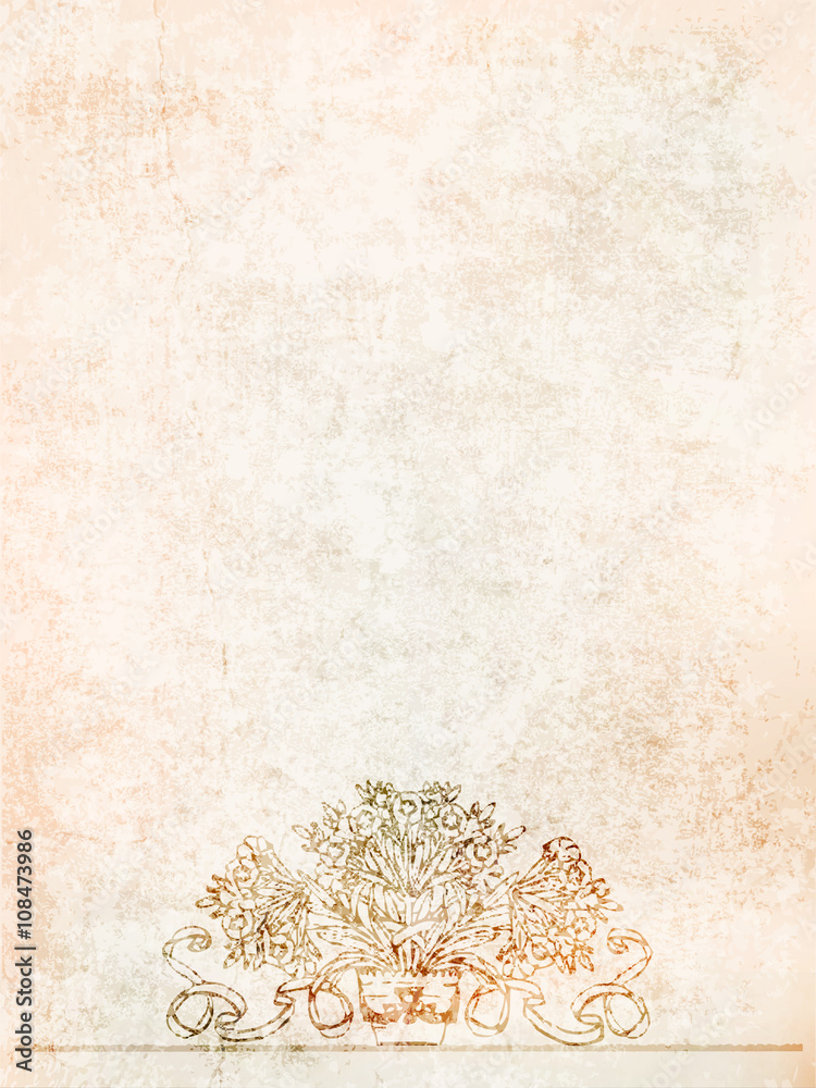 vertical antique background vases on the ancient wall. vector ...