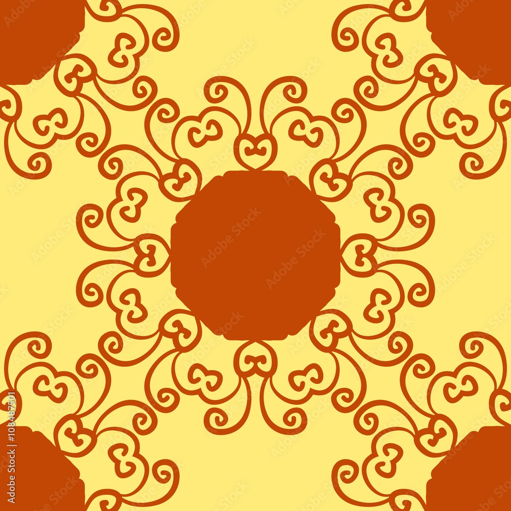 Seamless indian pattern on yellow texture. Abstract vector tribal ...