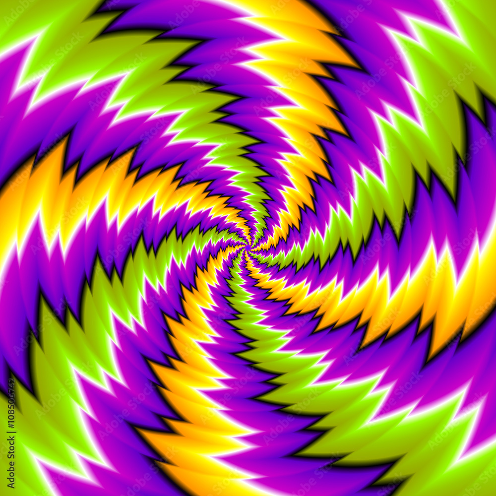 Colorful background with spirals (spin illusion) Stock Vector | Adobe Stock