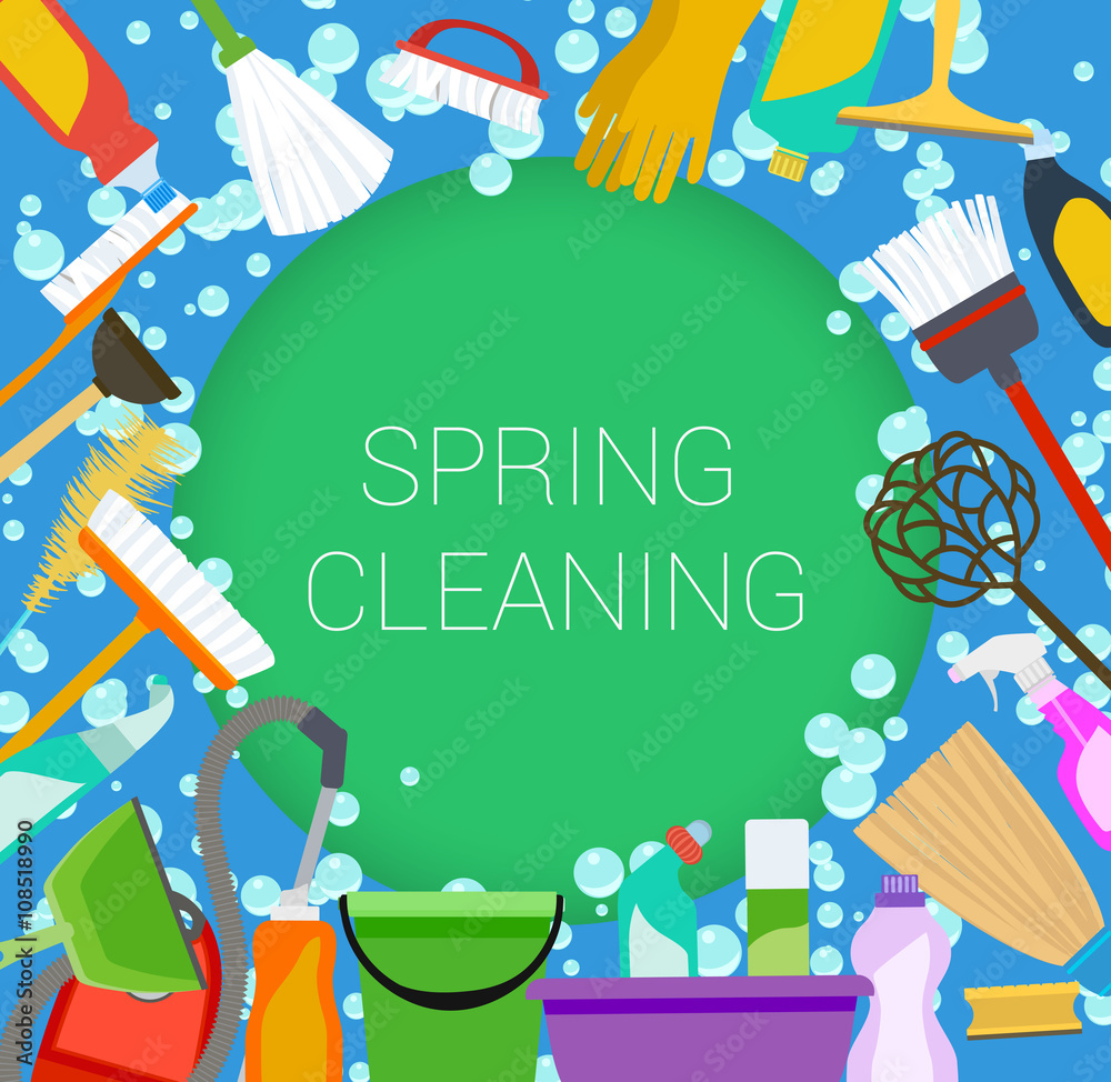 Cleaning Supplies Border