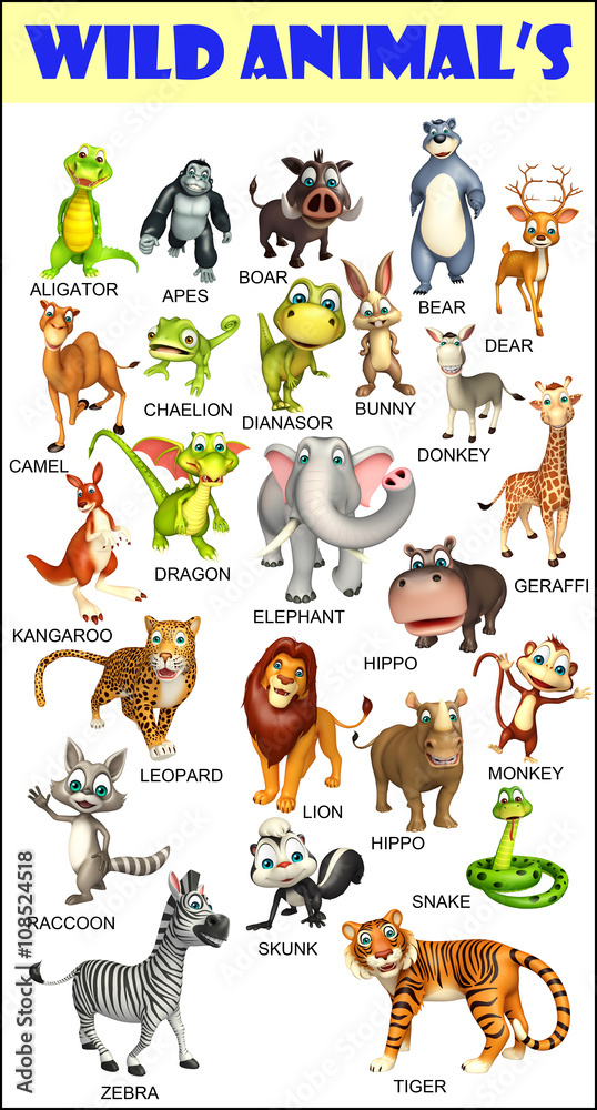 All Wild Animals Chart