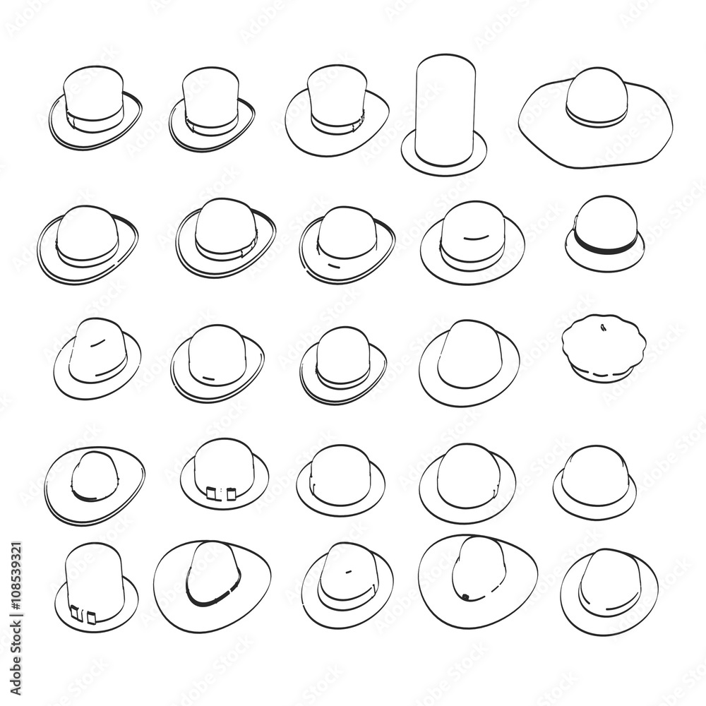 2d cartoon illustration of hats collection Stock Illustration | Adobe Stock
