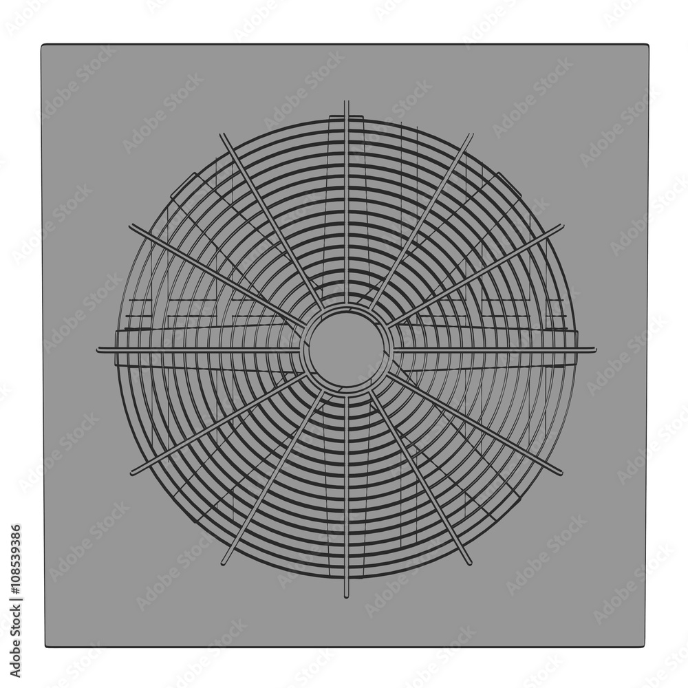 2d cartoon illustration of large fan Stock Illustration | Adobe Stock