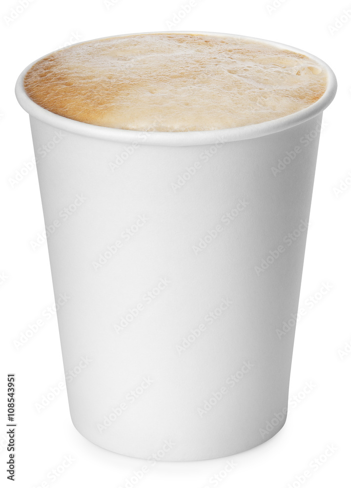 Paper cup of coffee isolated on white background Stock Photo | Adobe Stock