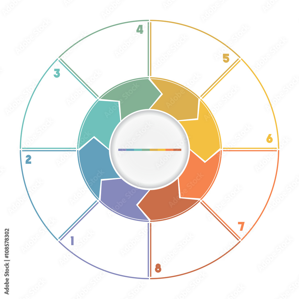 Infographic Ring from Arrows numbered for eight position Stock ...