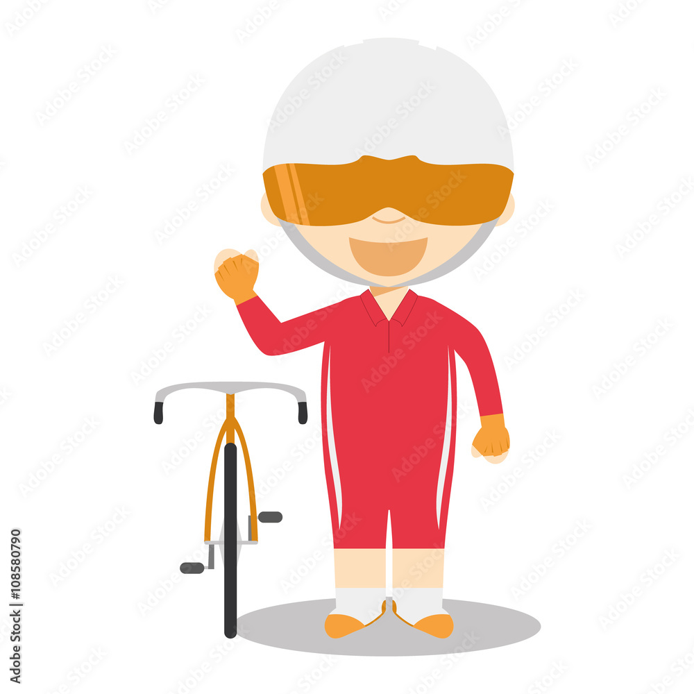 Sports cartoon vector illustrations: Track Cycling Stock Vector | Adobe ...