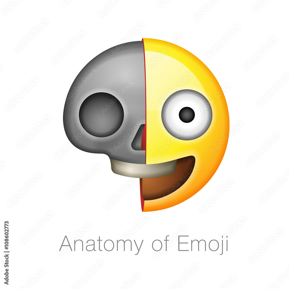 Scull smiley emoticon, emoji design Stock Vector | Adobe Stock