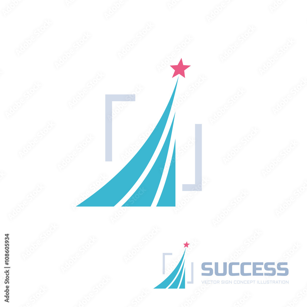 Success - abstract vector logo illustration. Design elements with star ...