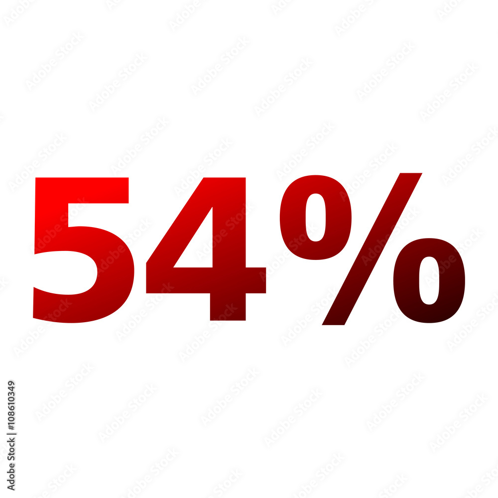 54% percent number icon template Stock Vector | Adobe Stock