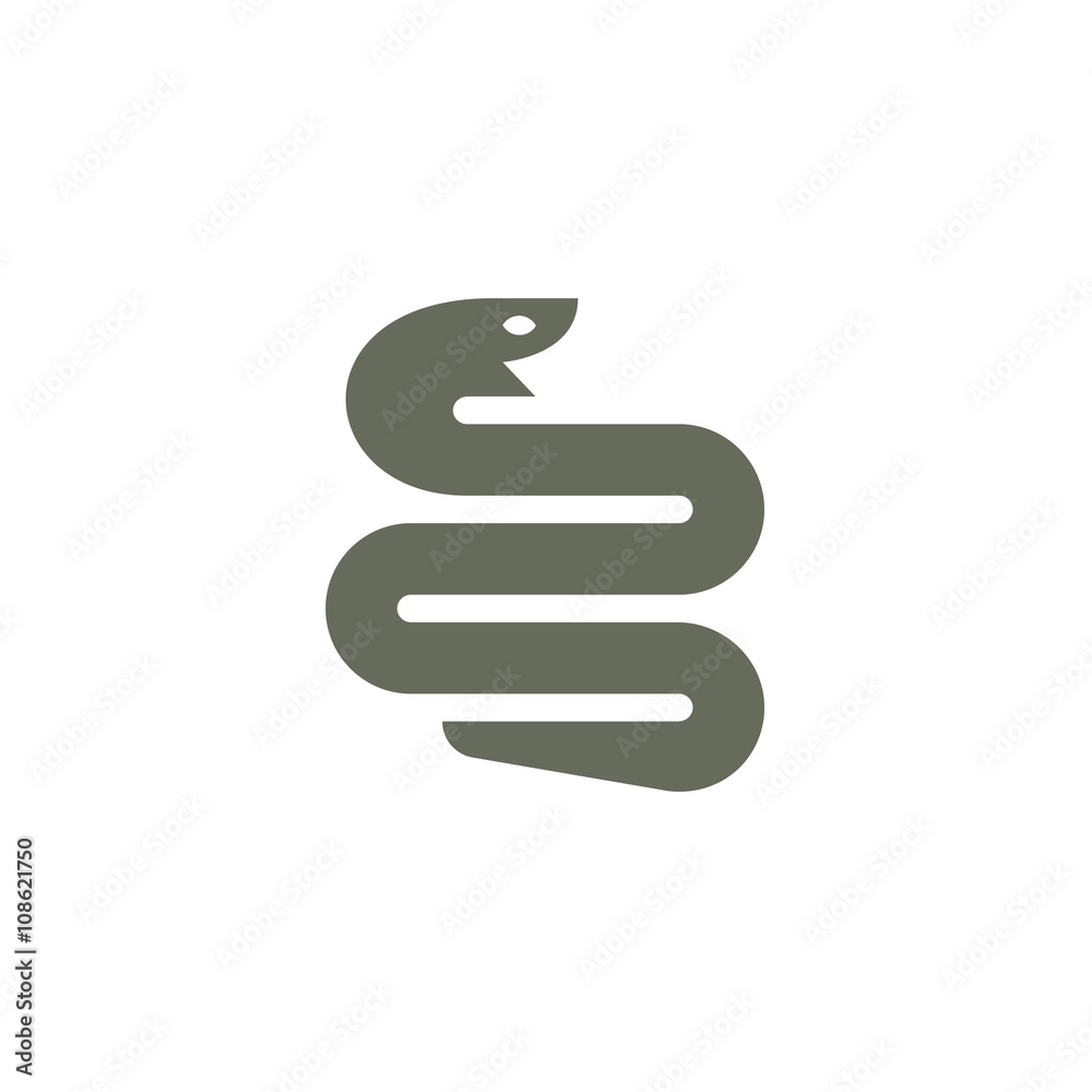 Snake icon in modern, minimalist style flat trend vector logo Stock ...