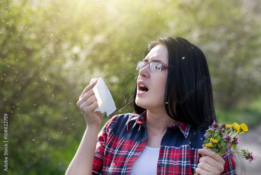 Girl having allergy Stock Photo | Adobe Stock