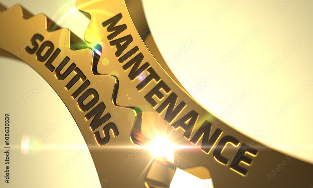 Maintenance Solutions - Industrial Illustration with Glow Effect and ...