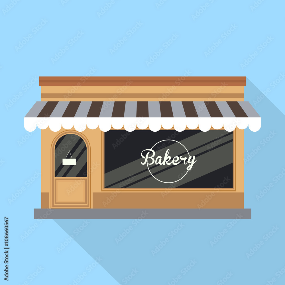 Food shop, cake cafe, bread shop isolated. Bakery store background ...