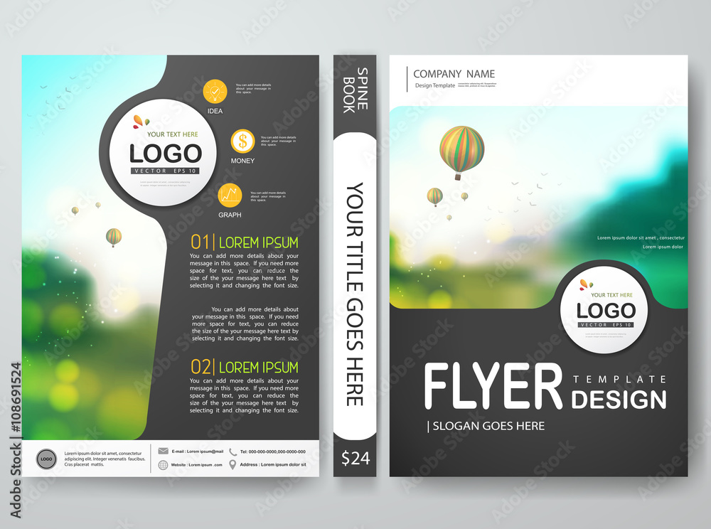 Flyers design template vector.Can be used as brochure annual report ...