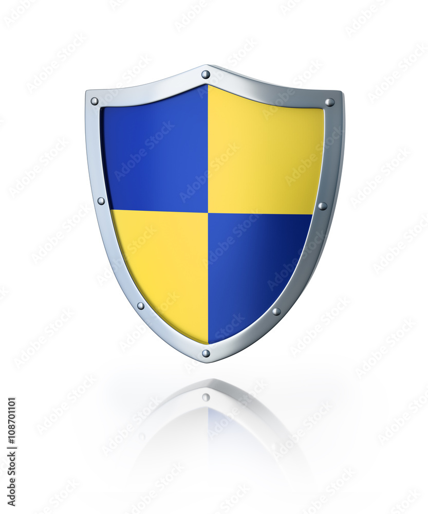 Blau-gelbes Schutzschild Stock Illustration | Adobe Stock