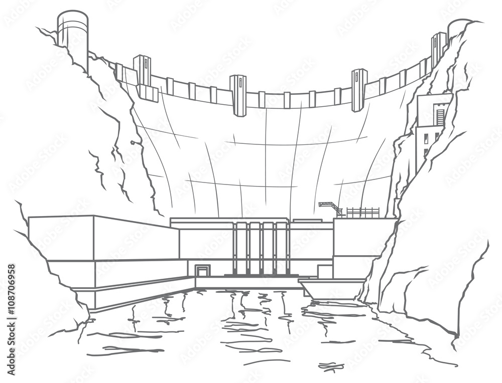 Hydro Dam Drawing