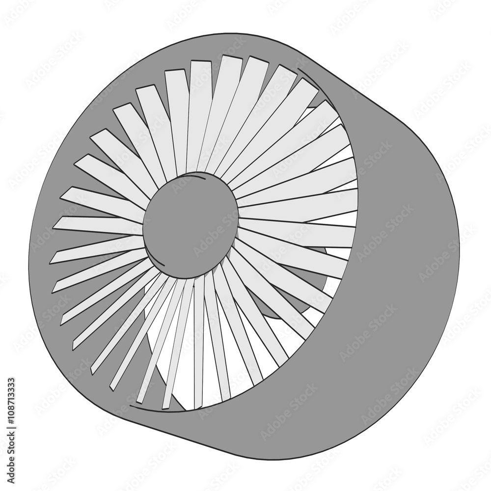 2d cartoon illustration of large fan Stock Illustration | Adobe Stock