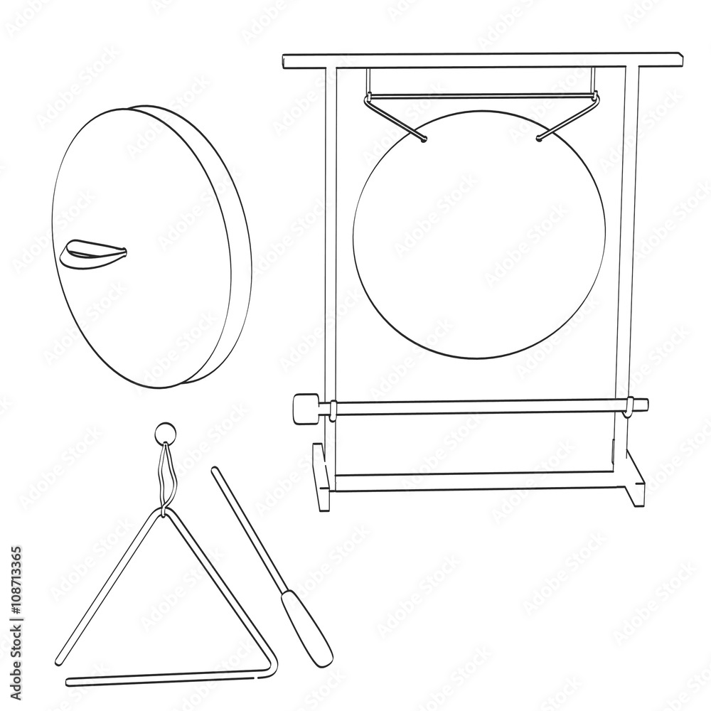 2d cartoon illustration of percussion ilustração do Stock | Adobe Stock