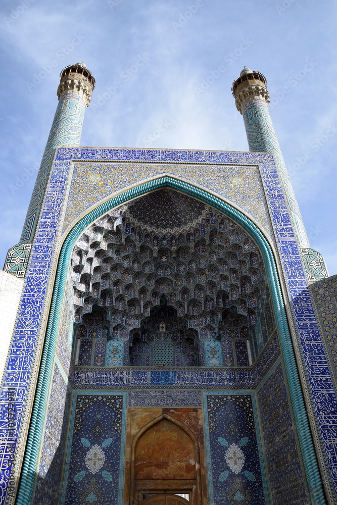 Imam(Shah) Mosque ceiling in Naqsh-e Jahan Square, Esfahan Stock Photo ...