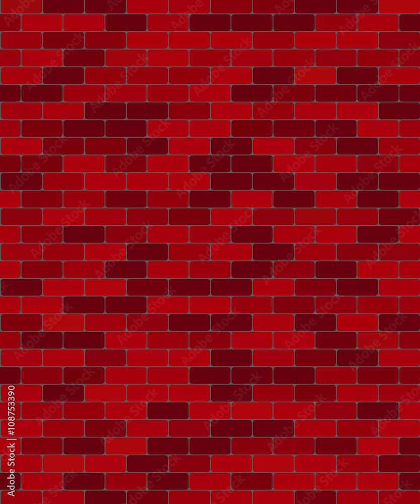 Red brick wall vector illustration Stock Vector | Adobe Stock