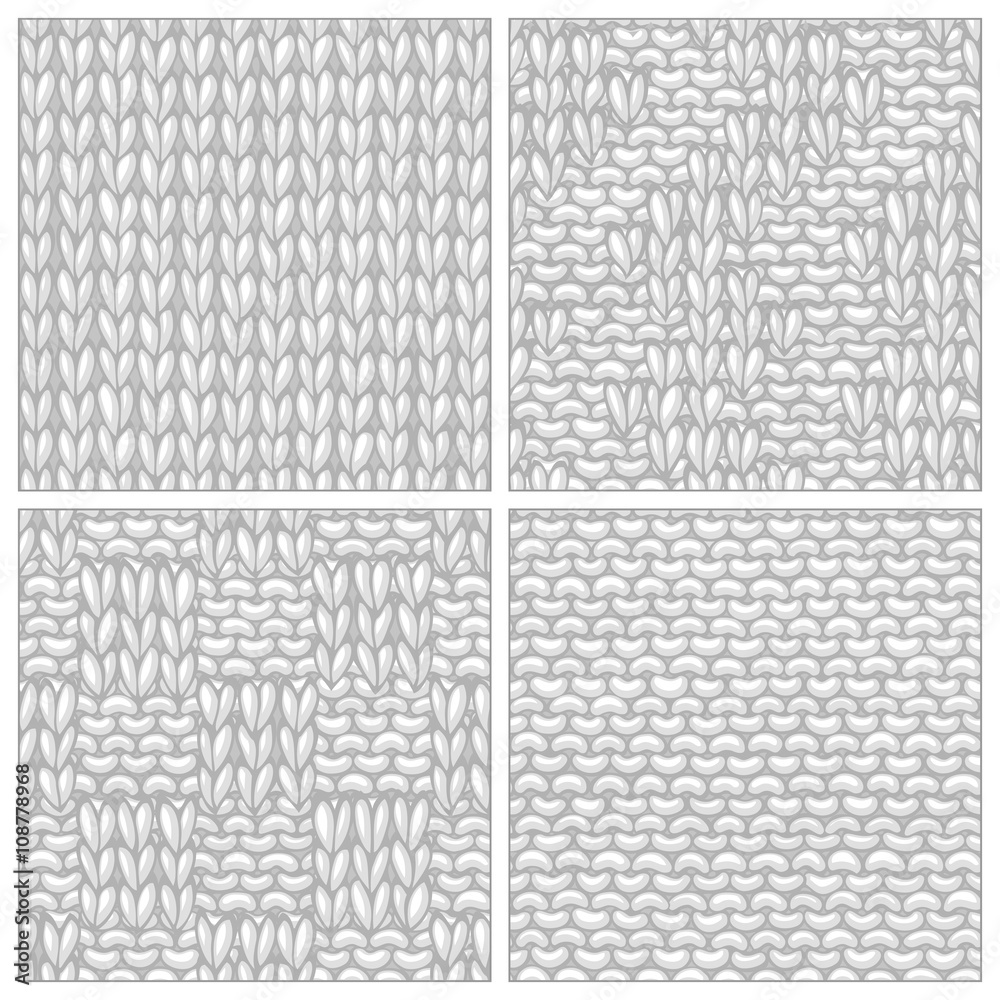 Vector set of various knitting patterns. Stock Vector | Adobe Stock