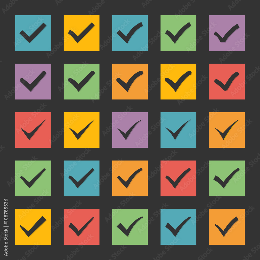 Check Marks Icon Vector Set Set Of Different Black Vector Ticks Or