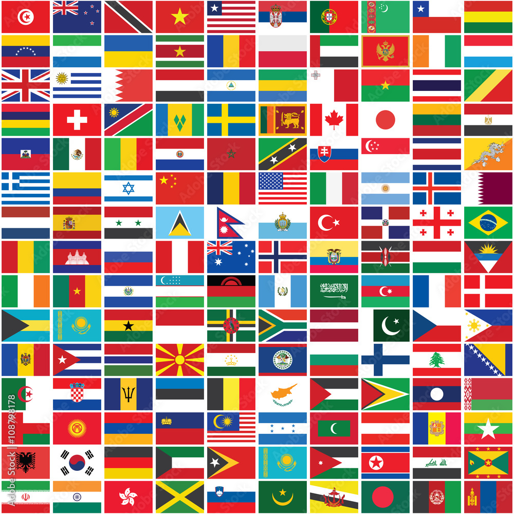 seamless background with some of world flags vector illustration Stock ...