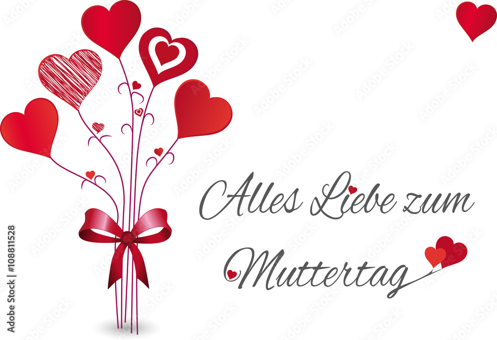 Muttertag - Herz-Blumen als Strauß - Vektor Stock-Vektorgrafik | Adobe ...