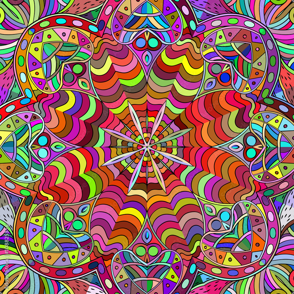 Tracery loops, doodle wind pattern. Mehndi paisley, stem, spiral, wave ...