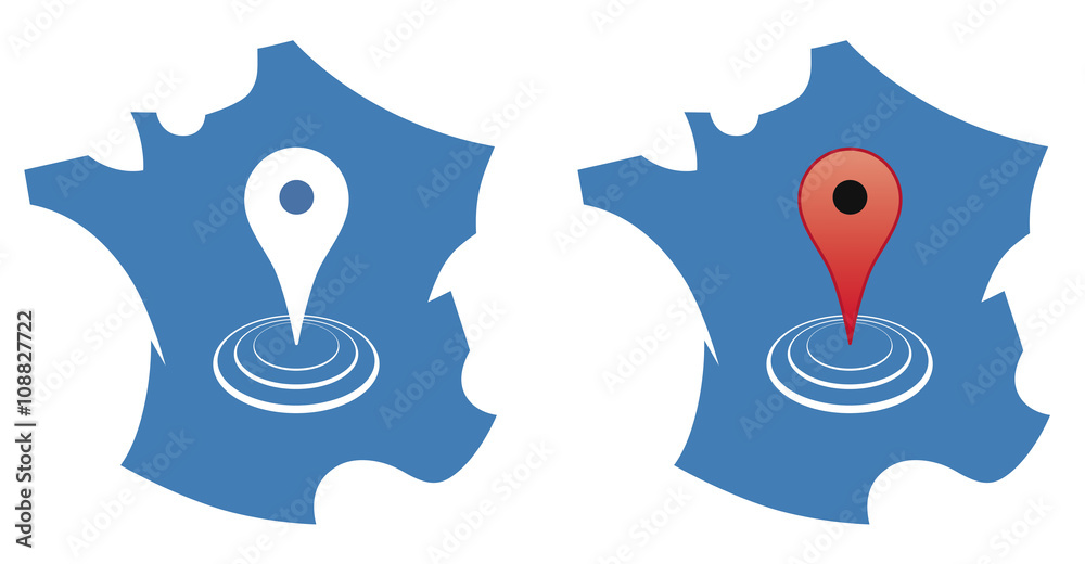 CARTE DE FRANCE PICTO GÉOLOCALISATION vector de Stock | Adobe Stock