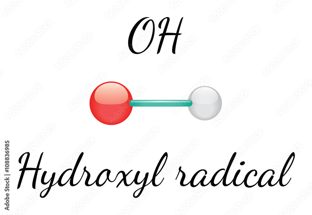 OH hydroxyl radical Stock-Vektorgrafik | Adobe Stock