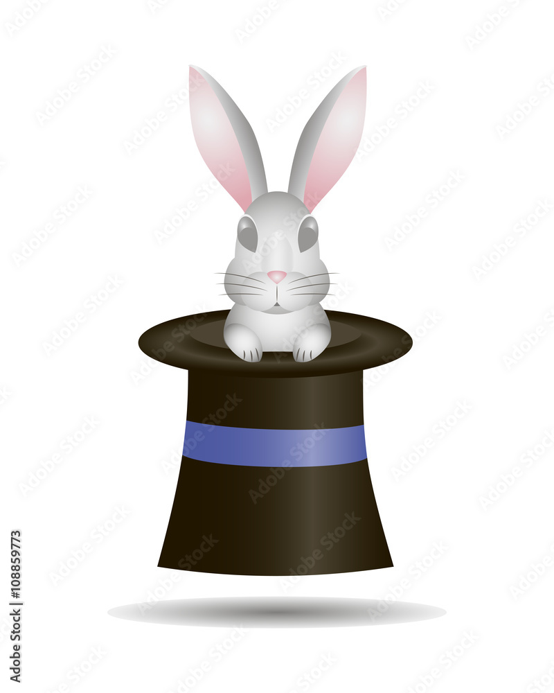 rabbit in a magician hat Stock Vector | Adobe Stock