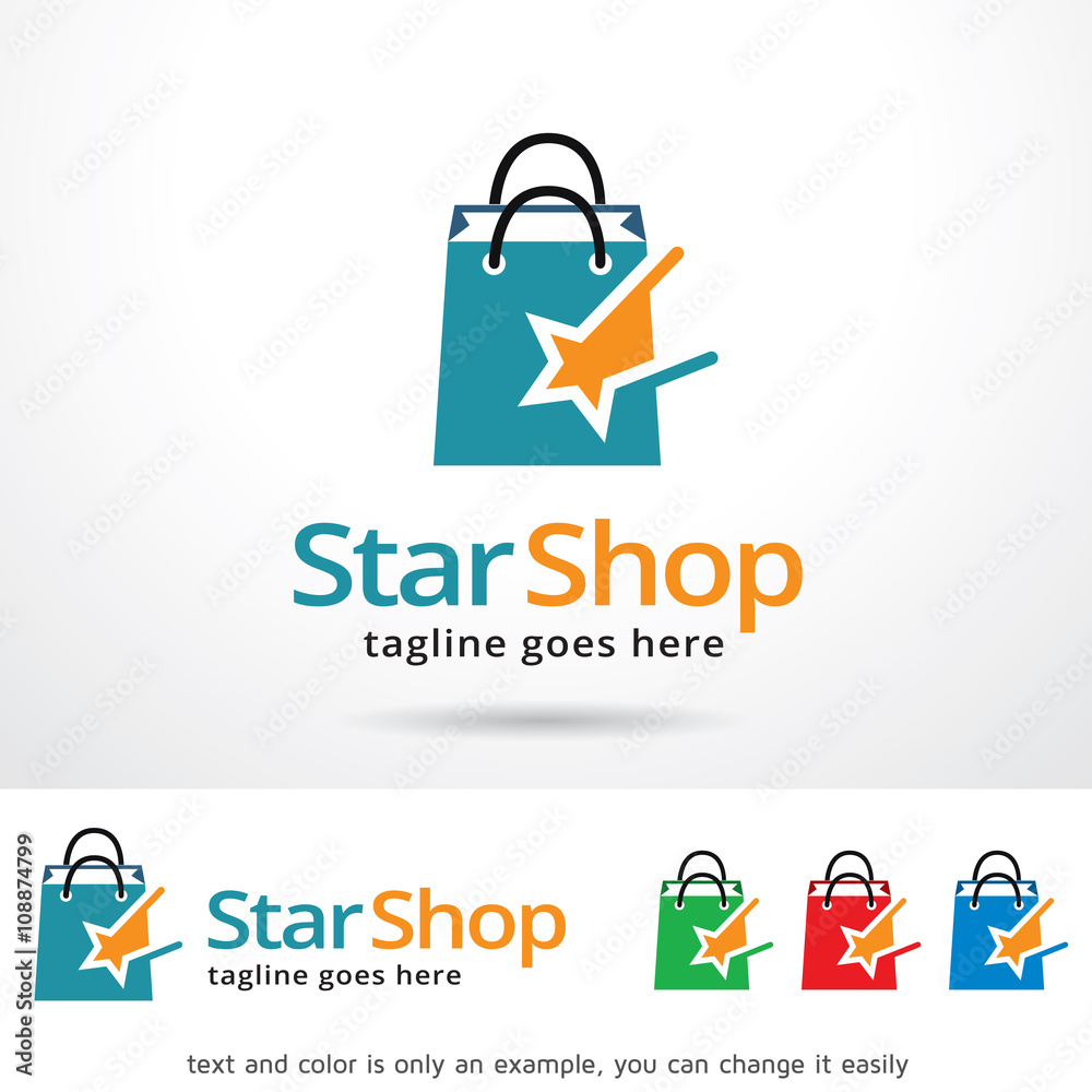 Star Shop Logo Template Design Vector Stock Vector | Adobe Stock