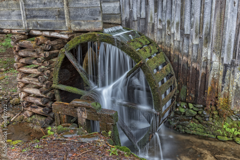 Grist Mill Water Wheel In Cades Cove Stock Photo | Adobe Stock
