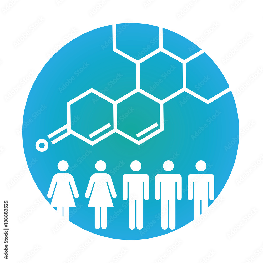 Medical Healthcare Icon with People Charting Disease or Scientific ...