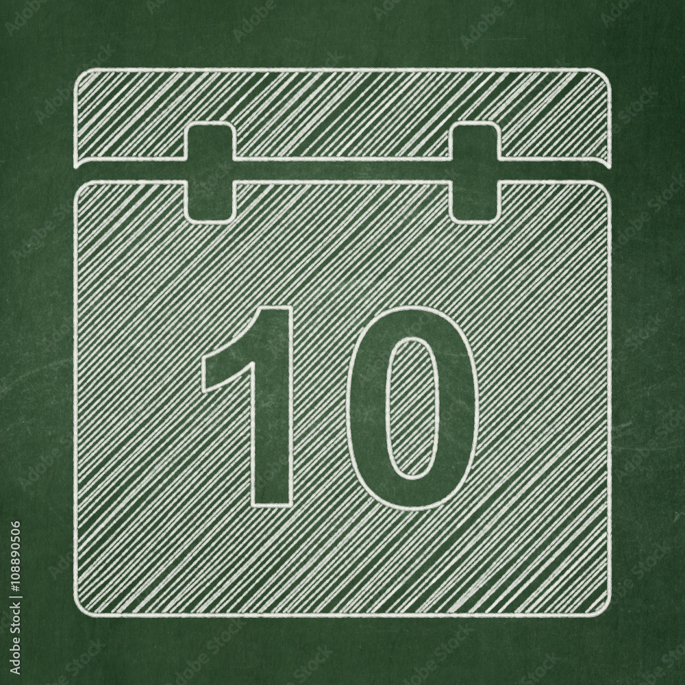 Timeline concept: Calendar on chalkboard background Stock Illustration ...