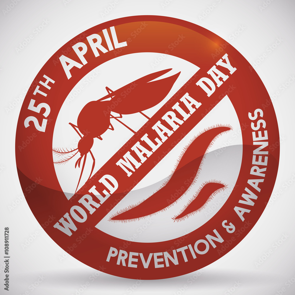 Sign with Representative Elements of Malaria in World Malaria Day ...