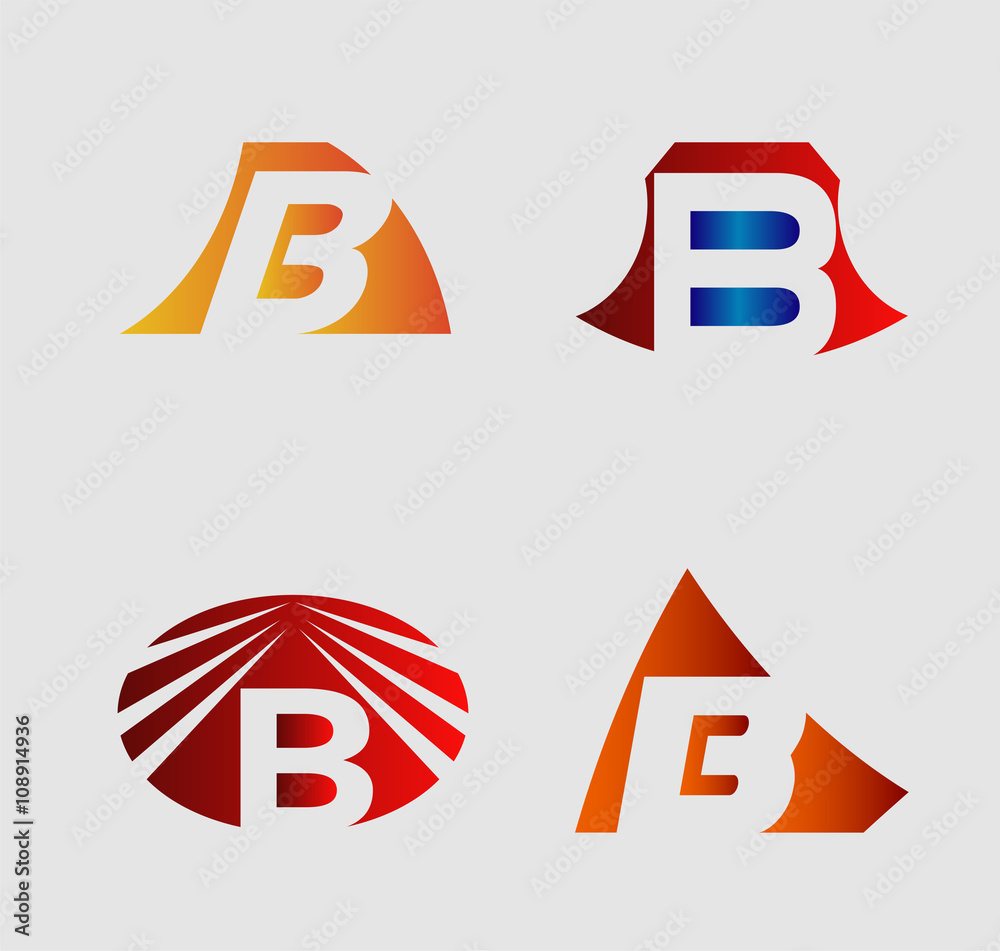 Vector illustration of abstract icons based on the letter B Stock ...