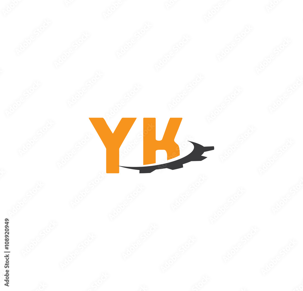 yk alphabet with swoosh gears Stock Vector | Adobe Stock