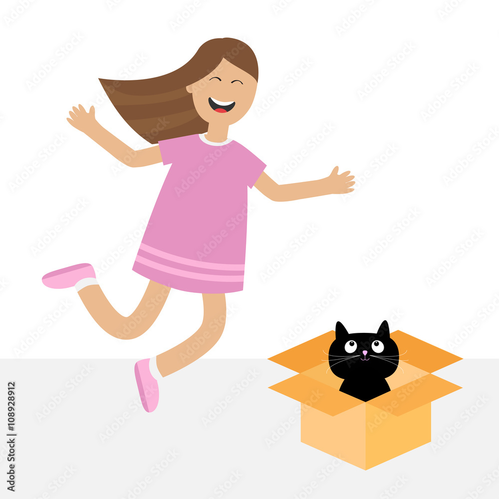 Happy Person Jumping Clipart Black