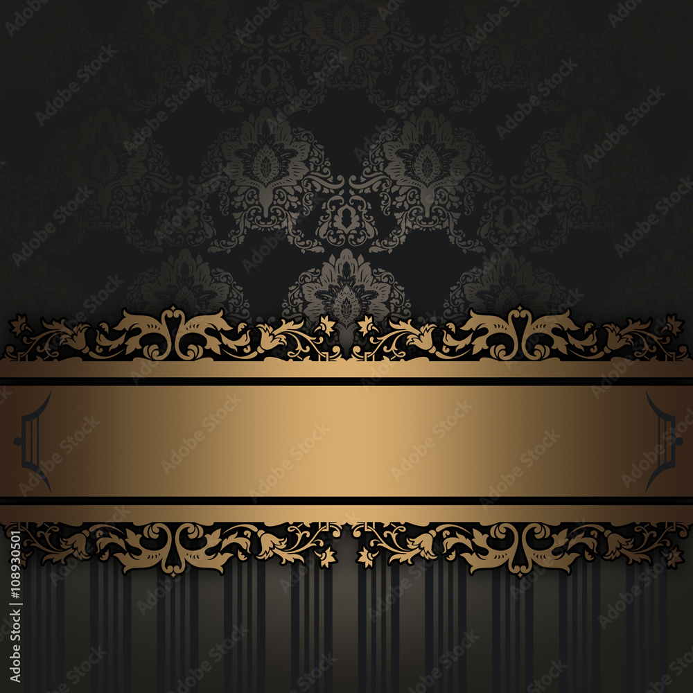 Black and gold vintage background. Stock Photo | Adobe Stock